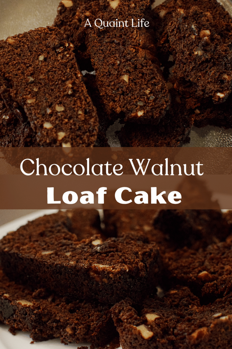 Simple Chocolate Walnut Loaf Cake Recipe - A Quaint Life