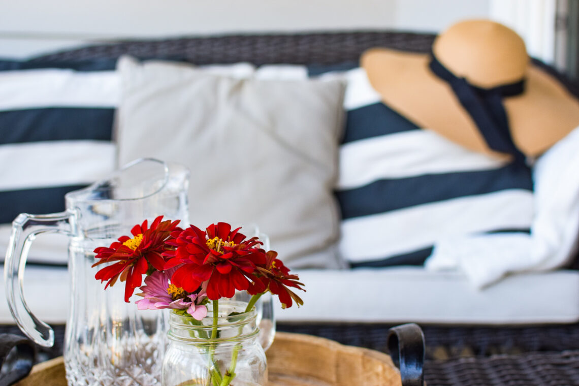 DIY No Sew Drop Cloth Slip Cover for Sectional - A Quaint Life