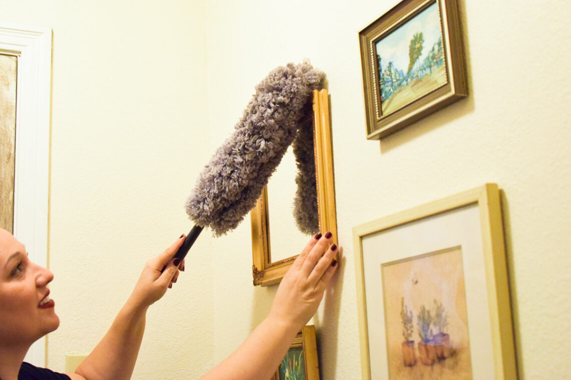 DIY No Sew Drop Cloth Slip Cover for Sectional - A Quaint Life