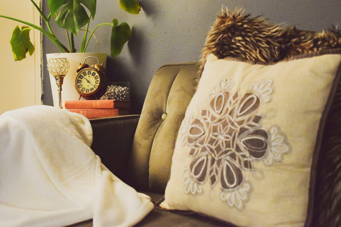 DIY No Sew Drop Cloth Slip Cover for Sectional - A Quaint Life