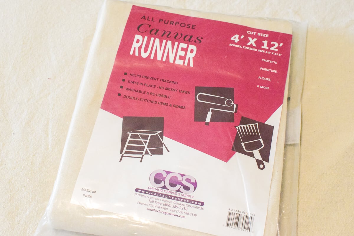 DIY No Sew Drop Cloth Slip Cover for Sectional - A Quaint Life