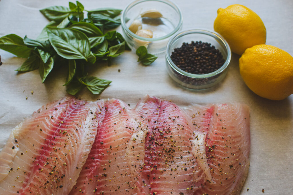 Baked Lemon Basil Tilapia - A Quaint Life