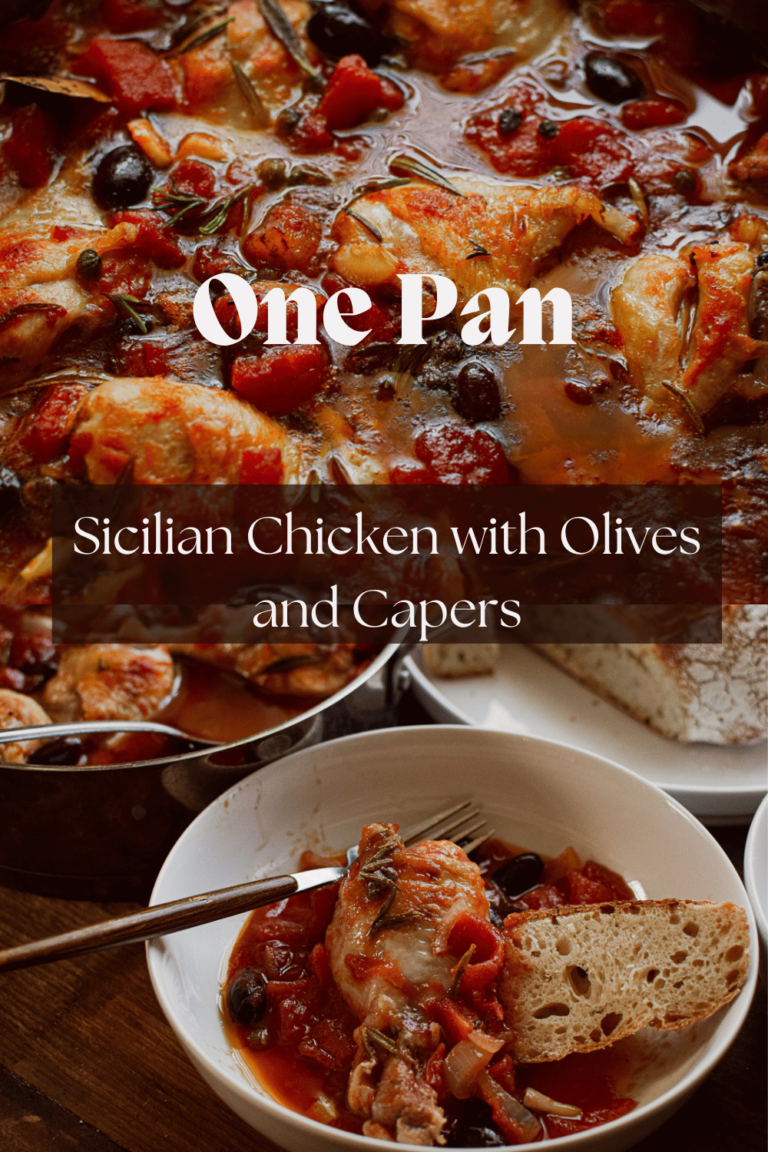 One Pan Sicilian Chicken with Olives and Capers - A Quaint Life